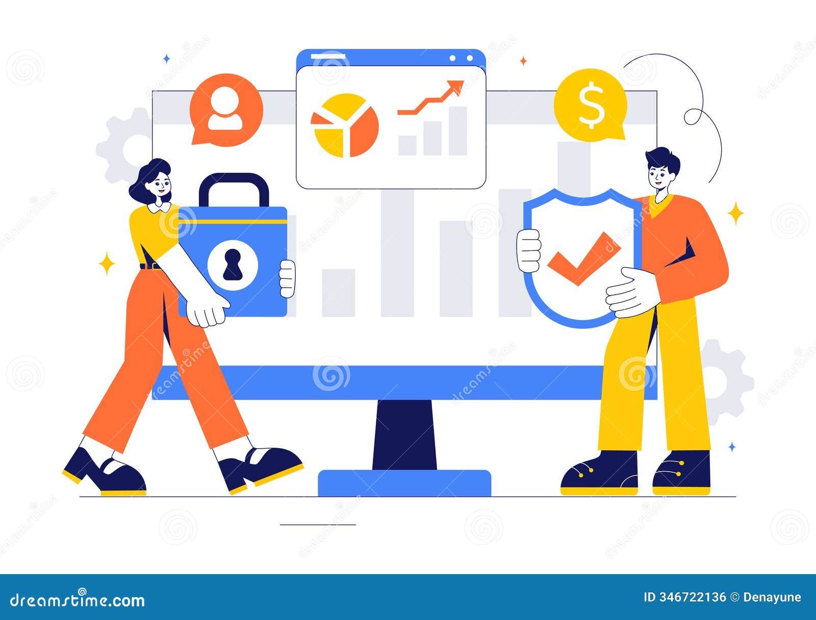 Cyber Threat Analysis Vector Illustration Featuring Vulnerability ...