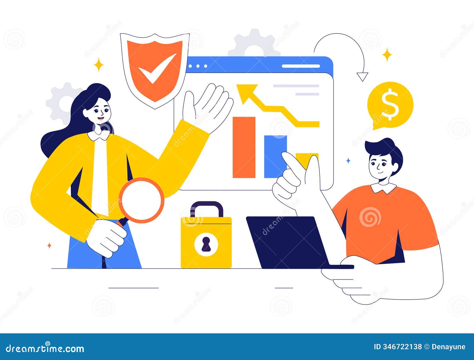 Cyber Threat Analysis Vector Illustration Featuring Vulnerability ...