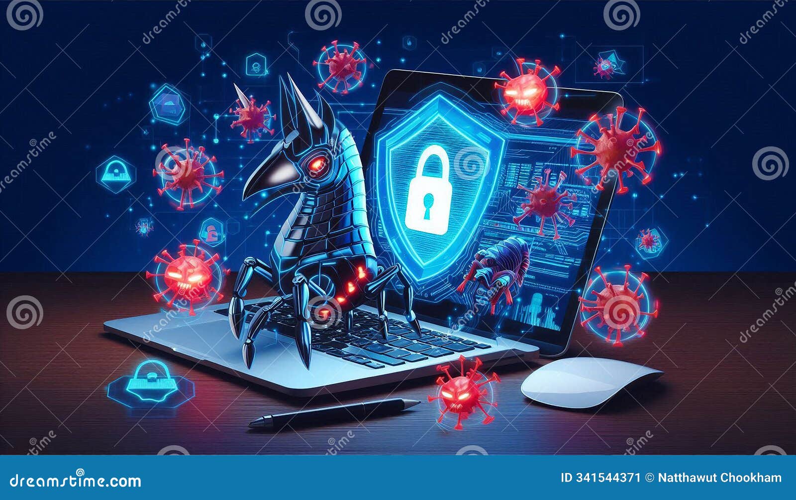 Trojan And Viruses Concept - Damaged PC Royalty-Free Stock Photo ...