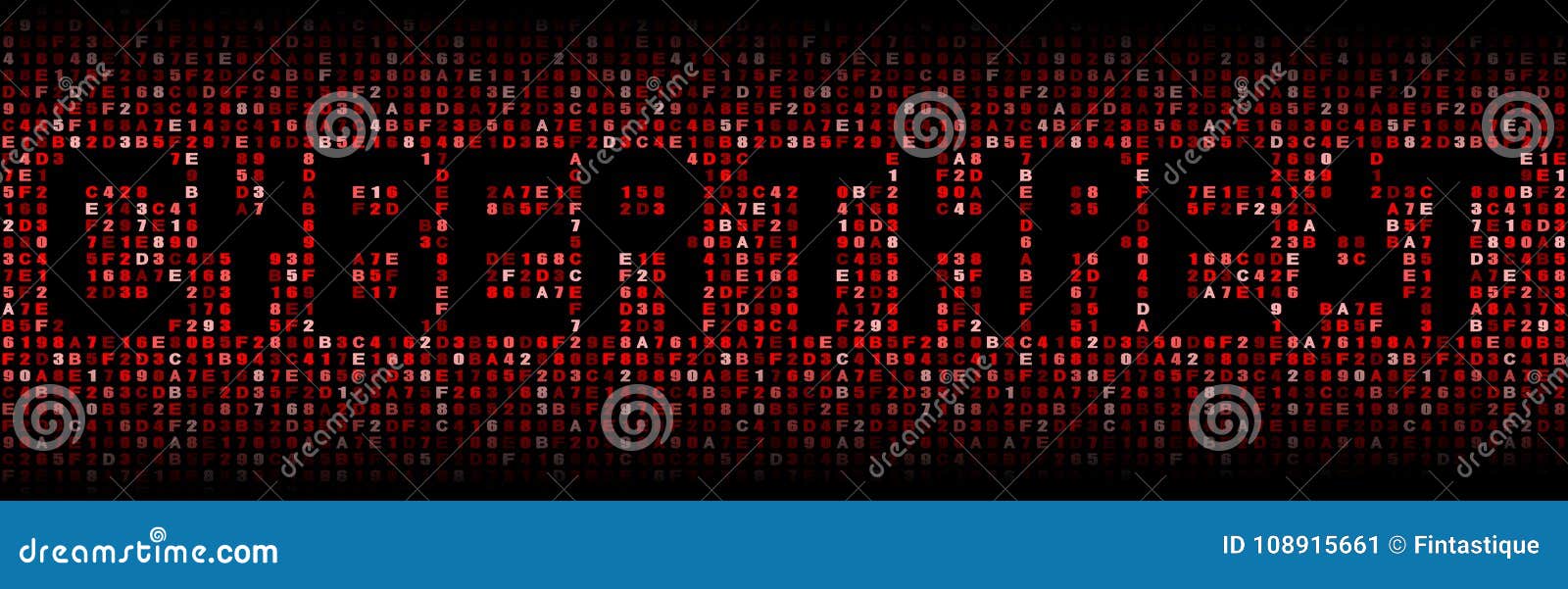 Cyber Threat Text on Hex Code Illustration Stock Illustration ...