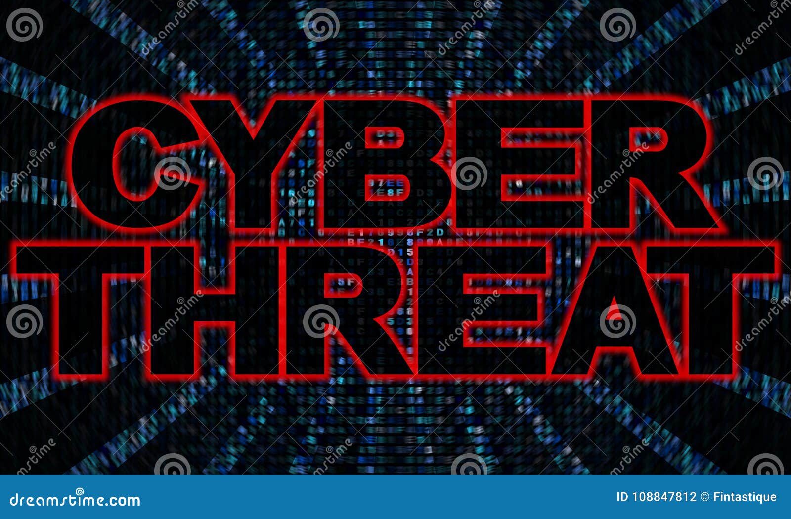 Cyber Threat Text on Hex Code Illustration Stock Illustration ...