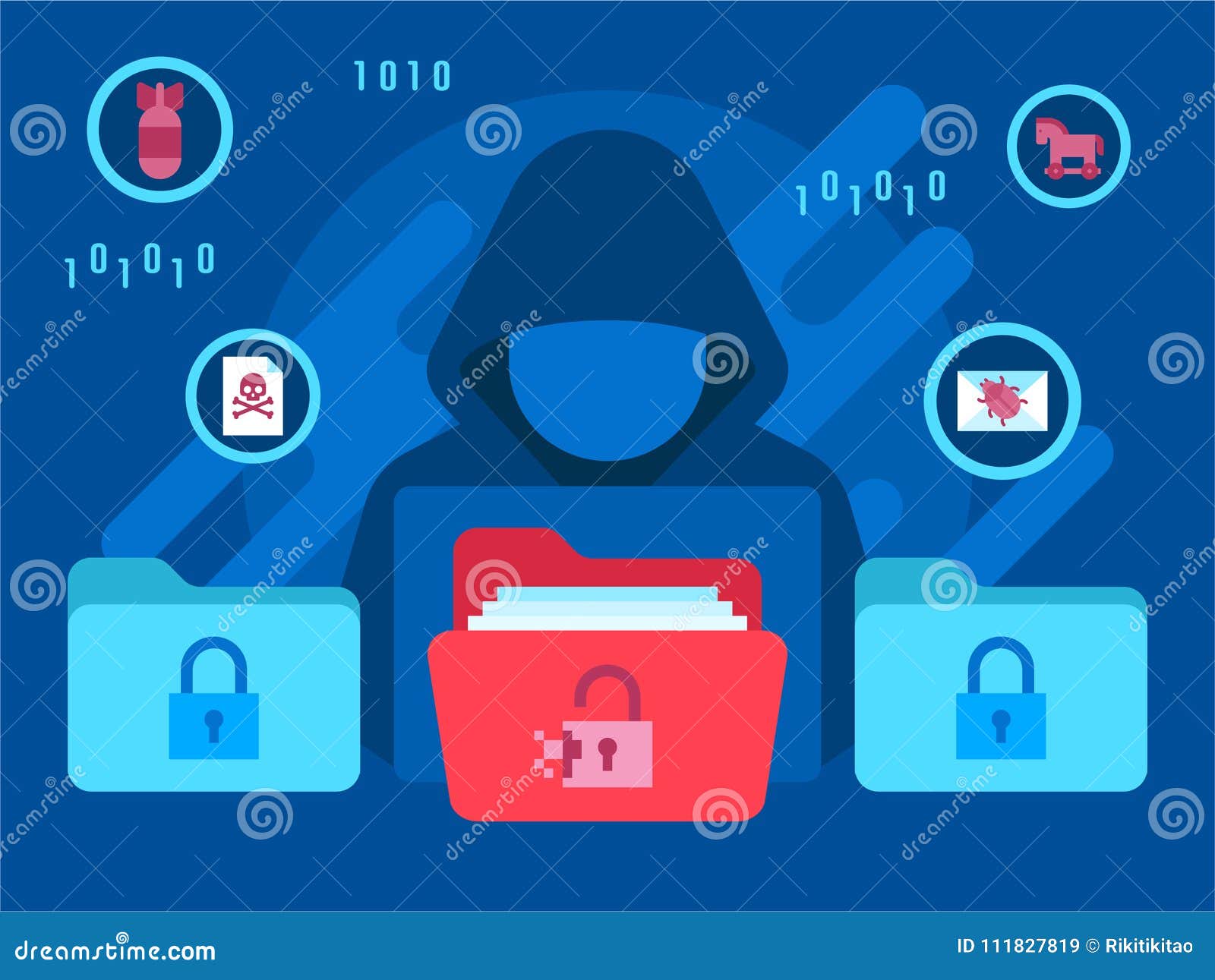 Cyber Threats vector stock vector. Illustration of private - 111827819