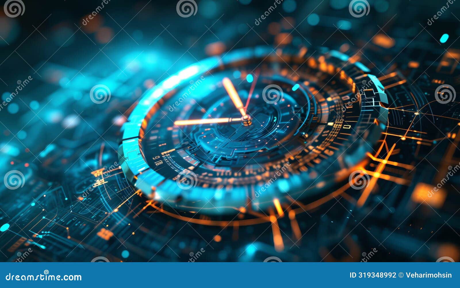 Cyber Time Innovation Technology Background Stock Illustration ...