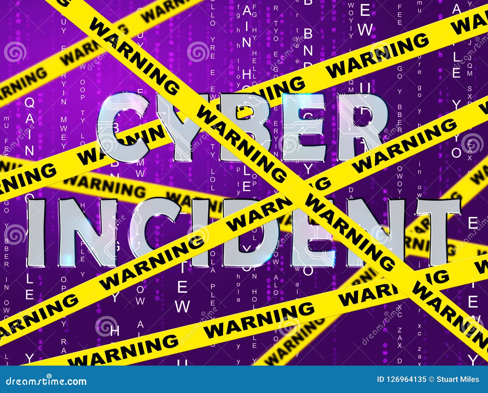 Cyber-Vorfall-Daten-Angriffs-Alarm-2d Illustration Stock Abbildung ...