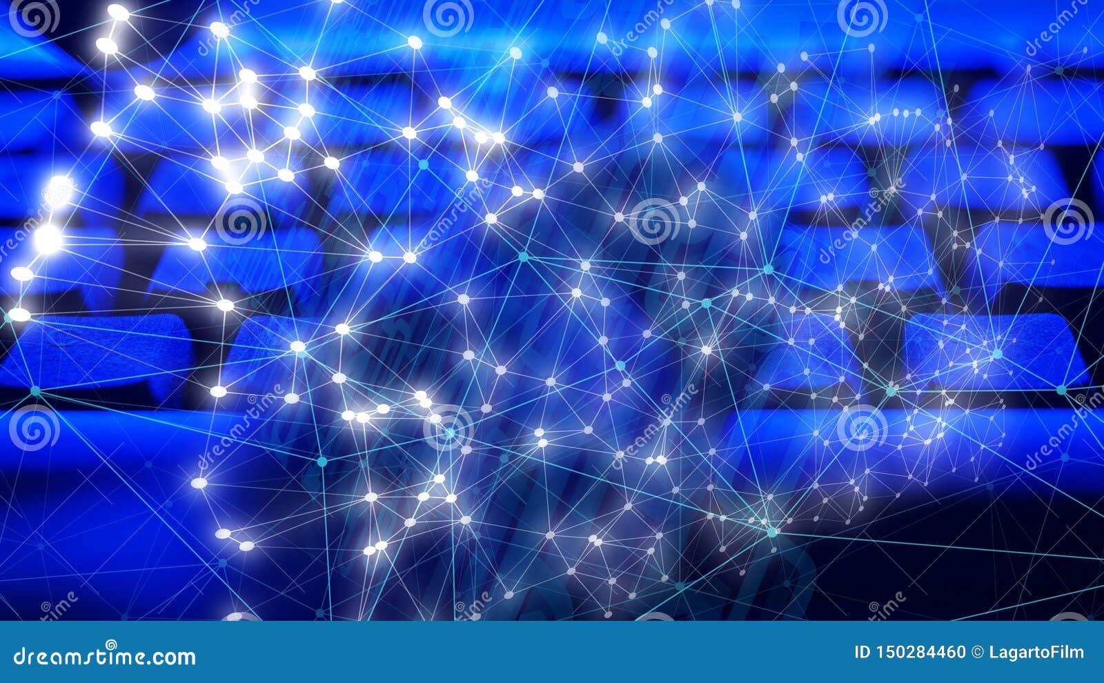 Cyber War Digital Numbers Triangles Lines Connect Dots Stock Photo ...