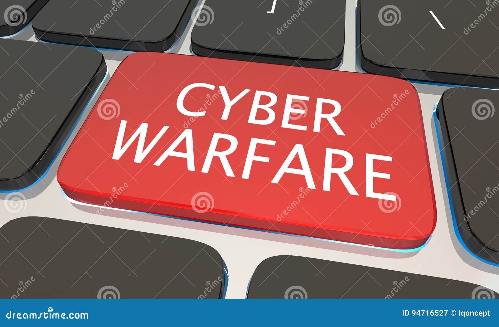 Cyber Warfare Internet Security Computer Keyboard Hacking 3d Ill Stock ...