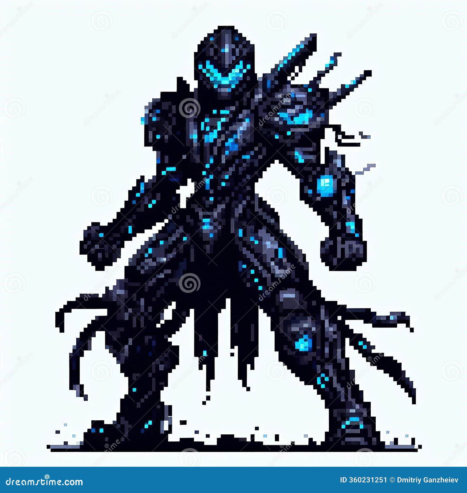 Cyber Warrior with Glowing Armor Stock Illustration - Illustration of ...