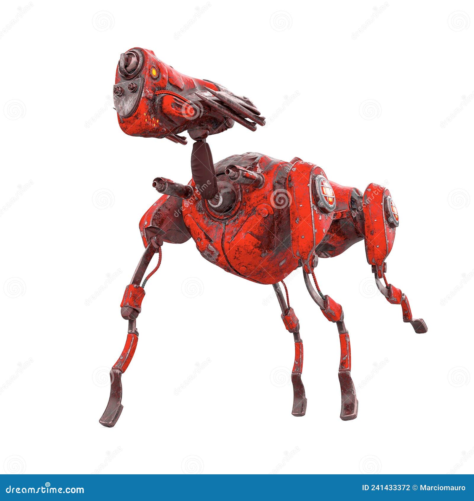 Cyber watchman dog walking stock illustration. Illustration of game ...