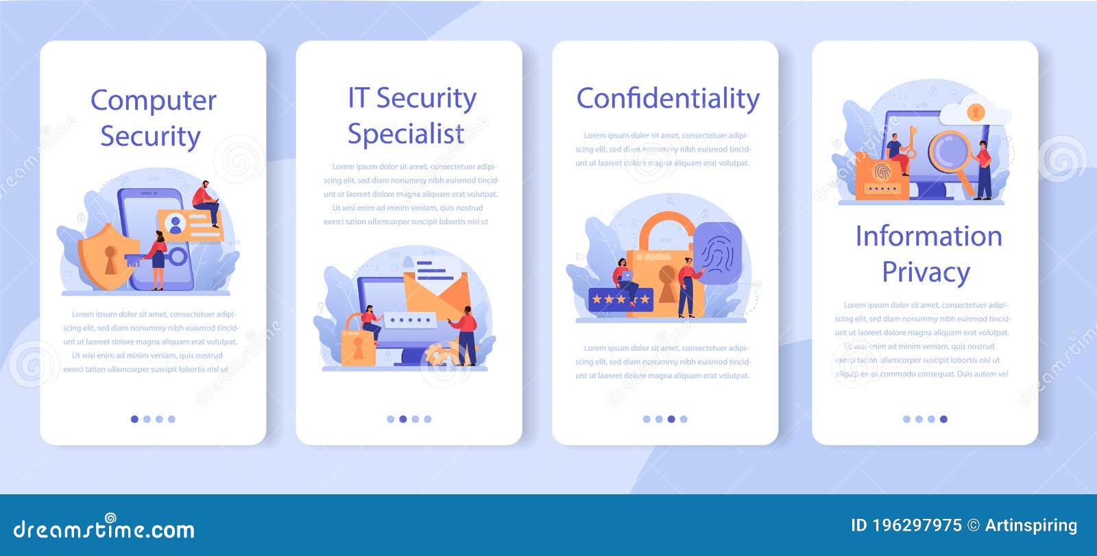 Cyber or Web Security Specialist Mobile Application Banner Set. Idea ...