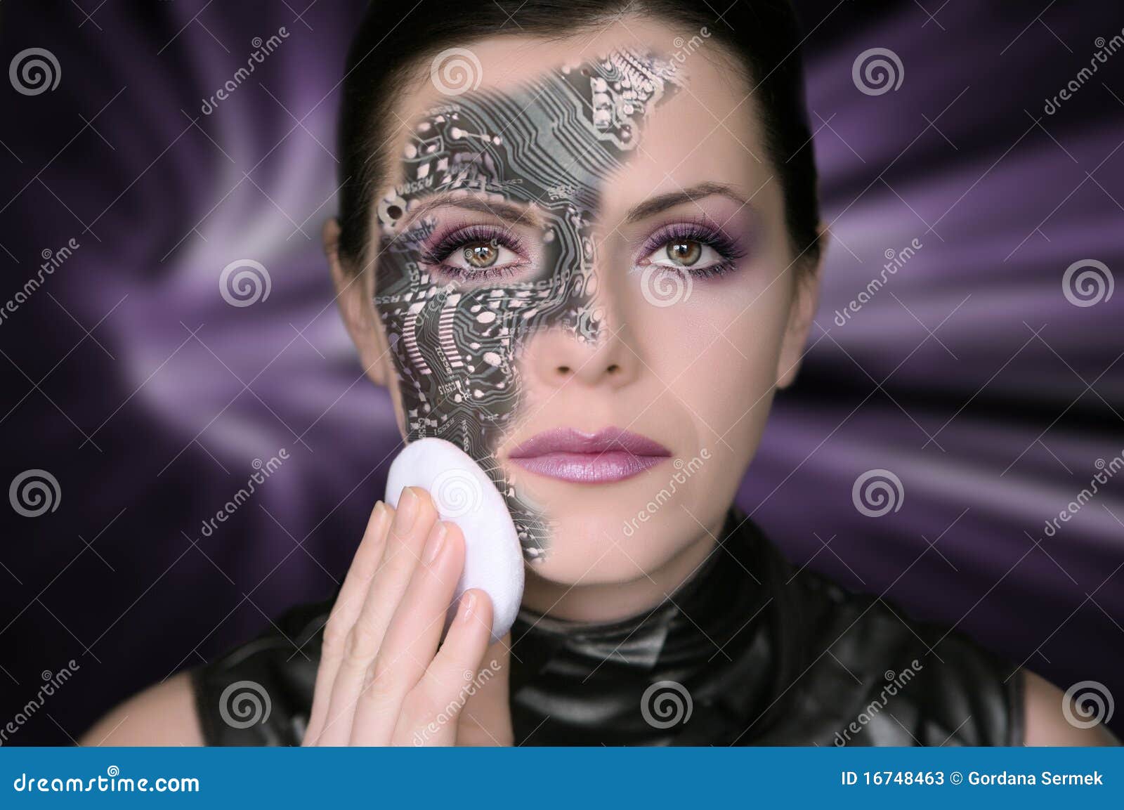 Cyber woman stock image. Image of green, head, communication - 16748463