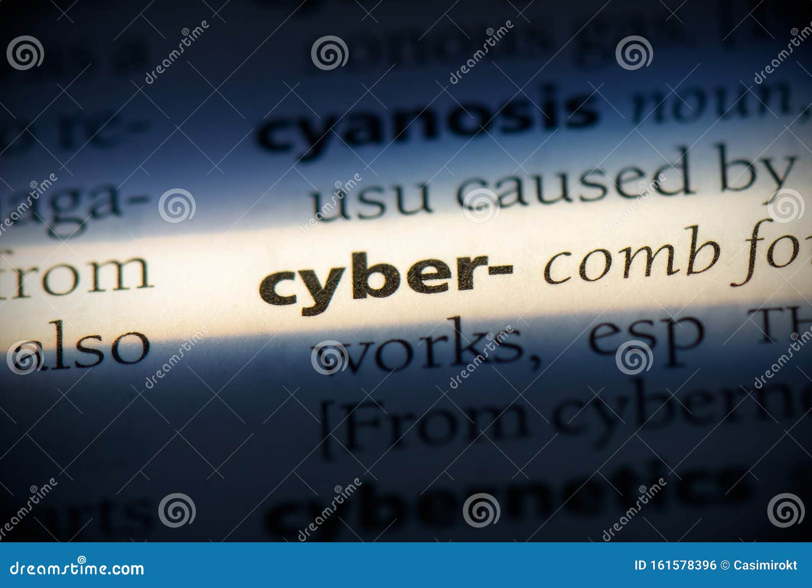 Cyber stock photo. Image of close, paper, isolated, etymology - 161578396