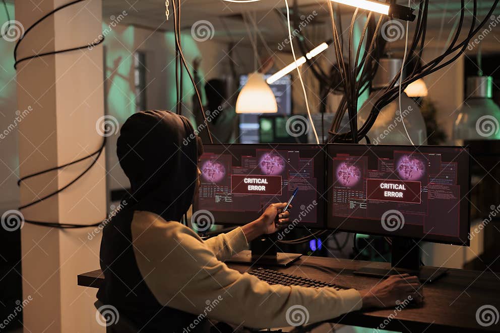 Cyberattack Alert Message on Computer Screen, Hacker Stealing Password ...