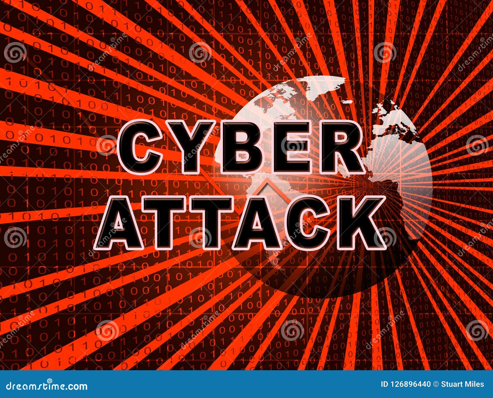 Cyberattack Malicious Cyber Hack Attack 3d Illustration Stock ...