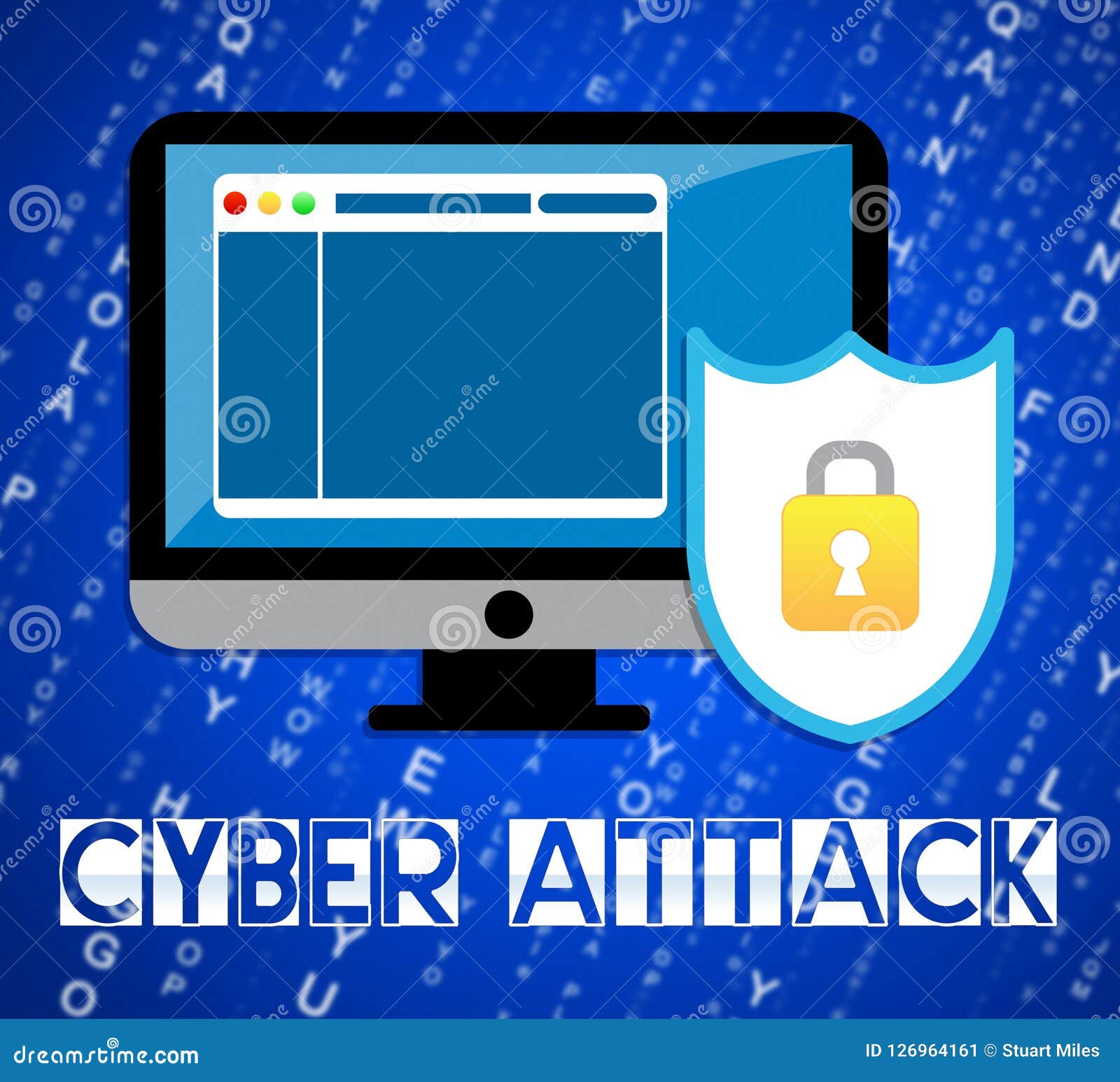 Cyberattack Malicious Cyber Hack Attack 2d Illustration Stock ...