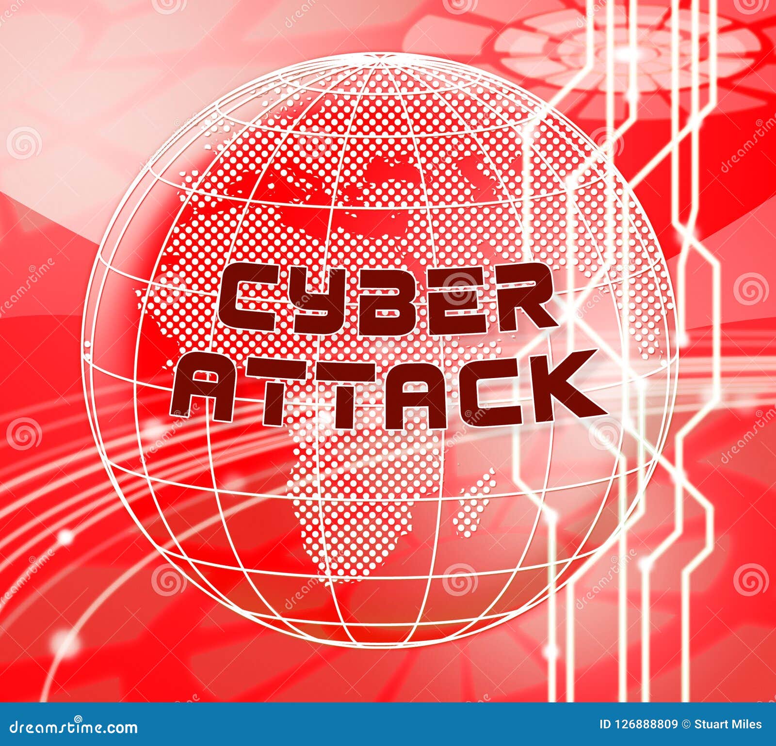 Cyberattack Malicious Cyber Hack Attack 3d Illustration Stock ...