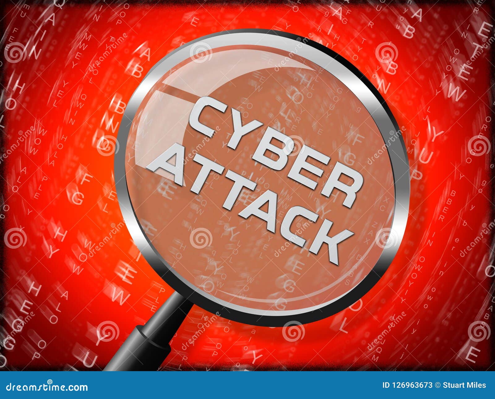 Cyberattack Malicious Cyber Hack Attack 3d Rendering Stock Illustration ...