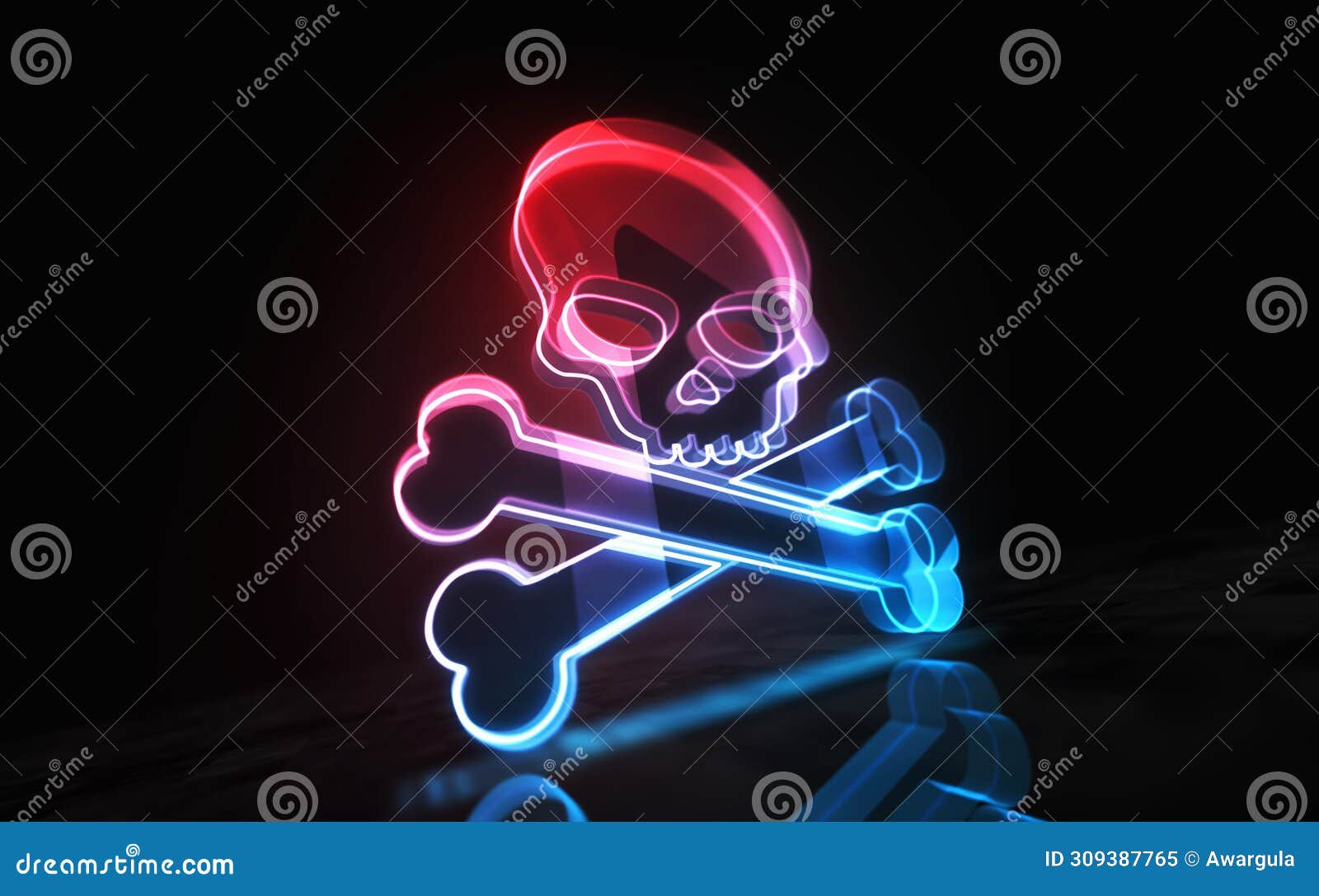 Cyber Attack with Skull Symbol Digital Concept 3d Illustration Stock ...