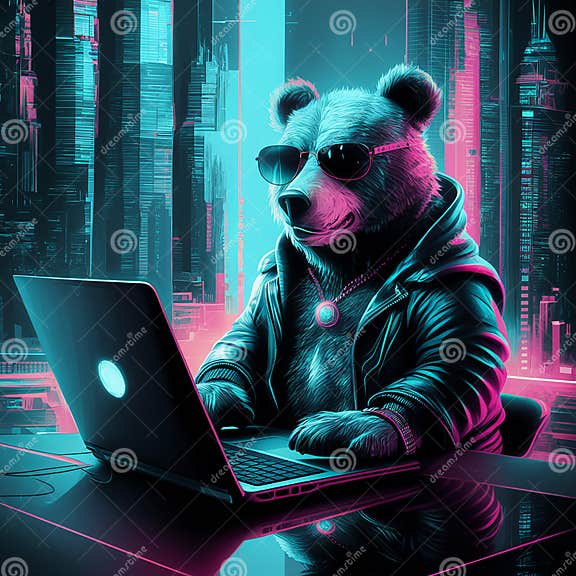 The Cyberbear (AI Generated) Stock Illustration - Illustration of ...