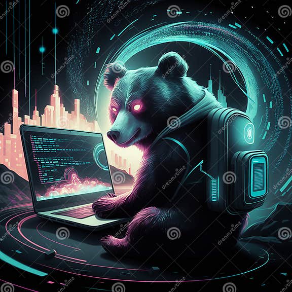 The Cyberbear (AI Generated) Stock Illustration - Illustration of used, artificial: 311441861