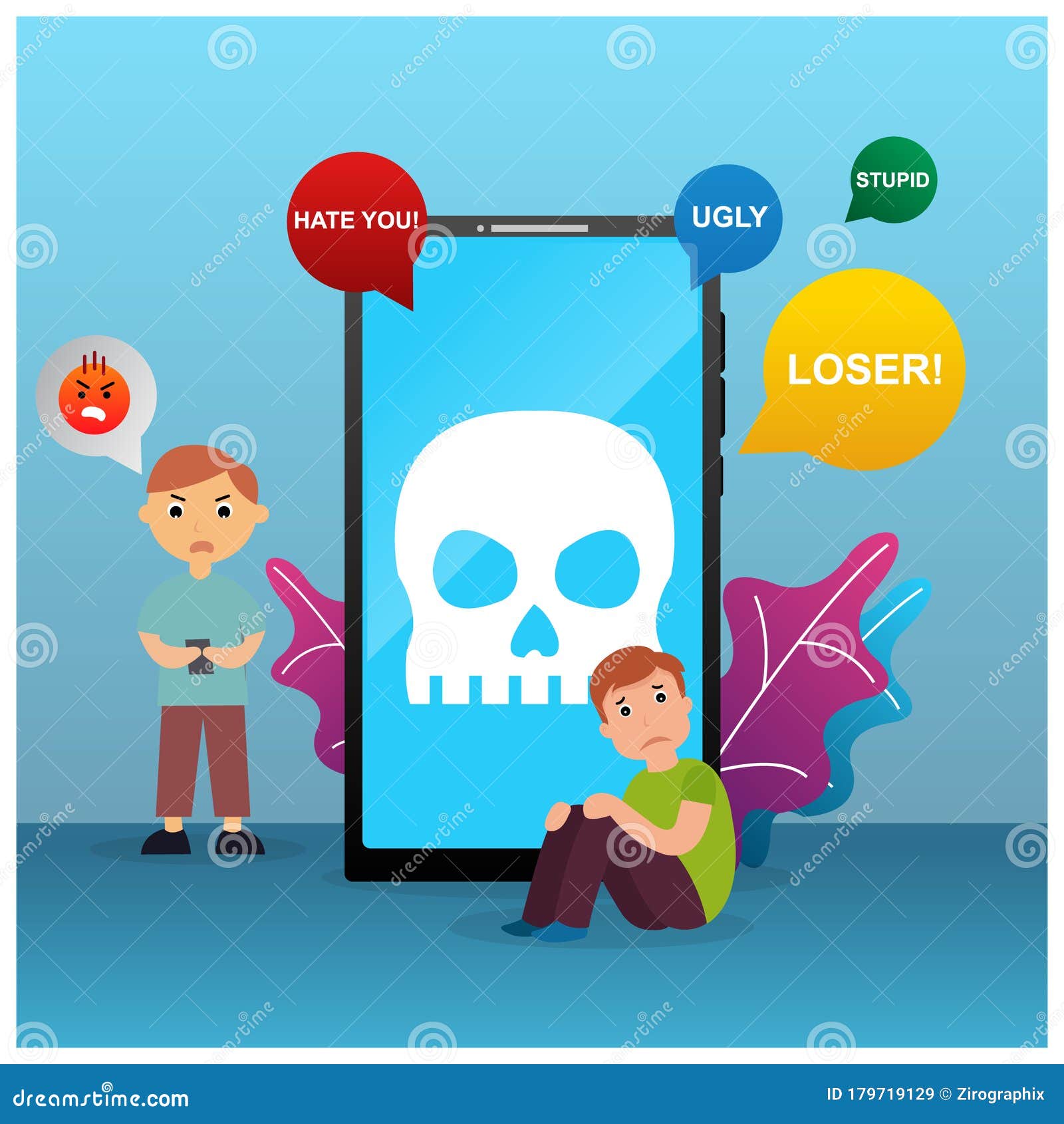 Cyberbully Verbal Vector Illustration Design Stock Illustration ...