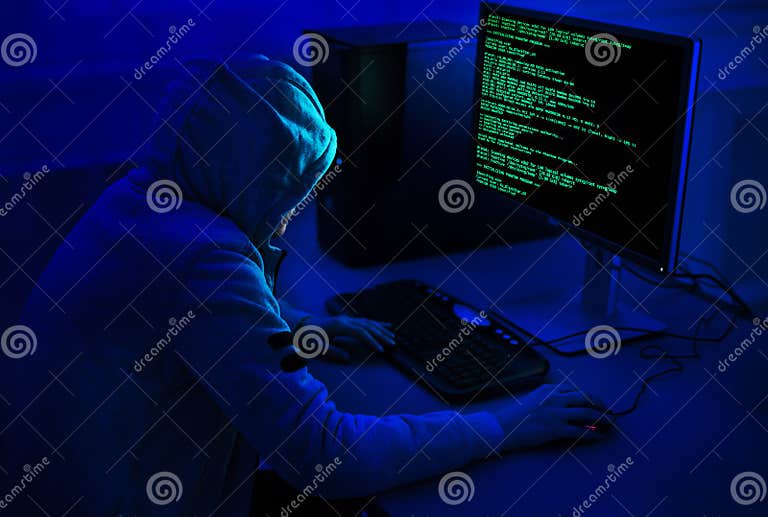 Cybercrime and Hacking Concept. Hacker Using Computer Virus Program ...