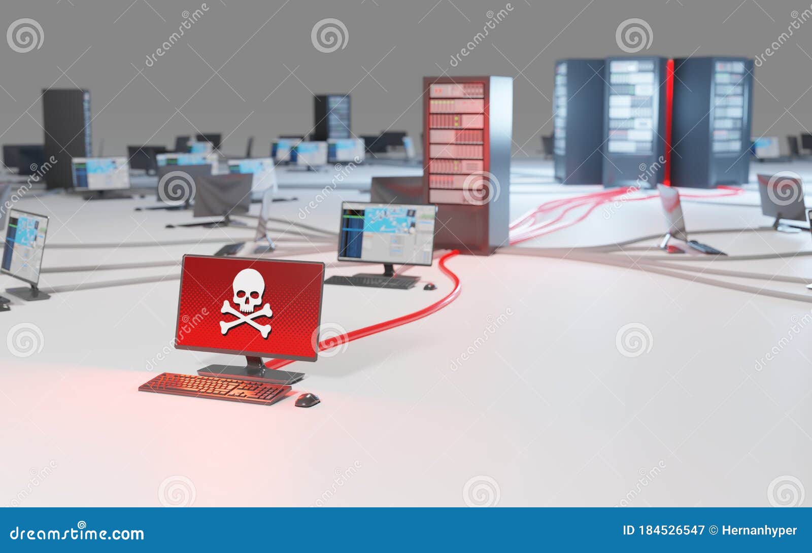 Cybercrime, Infiltration And Data Theft. Network Security Breach ...