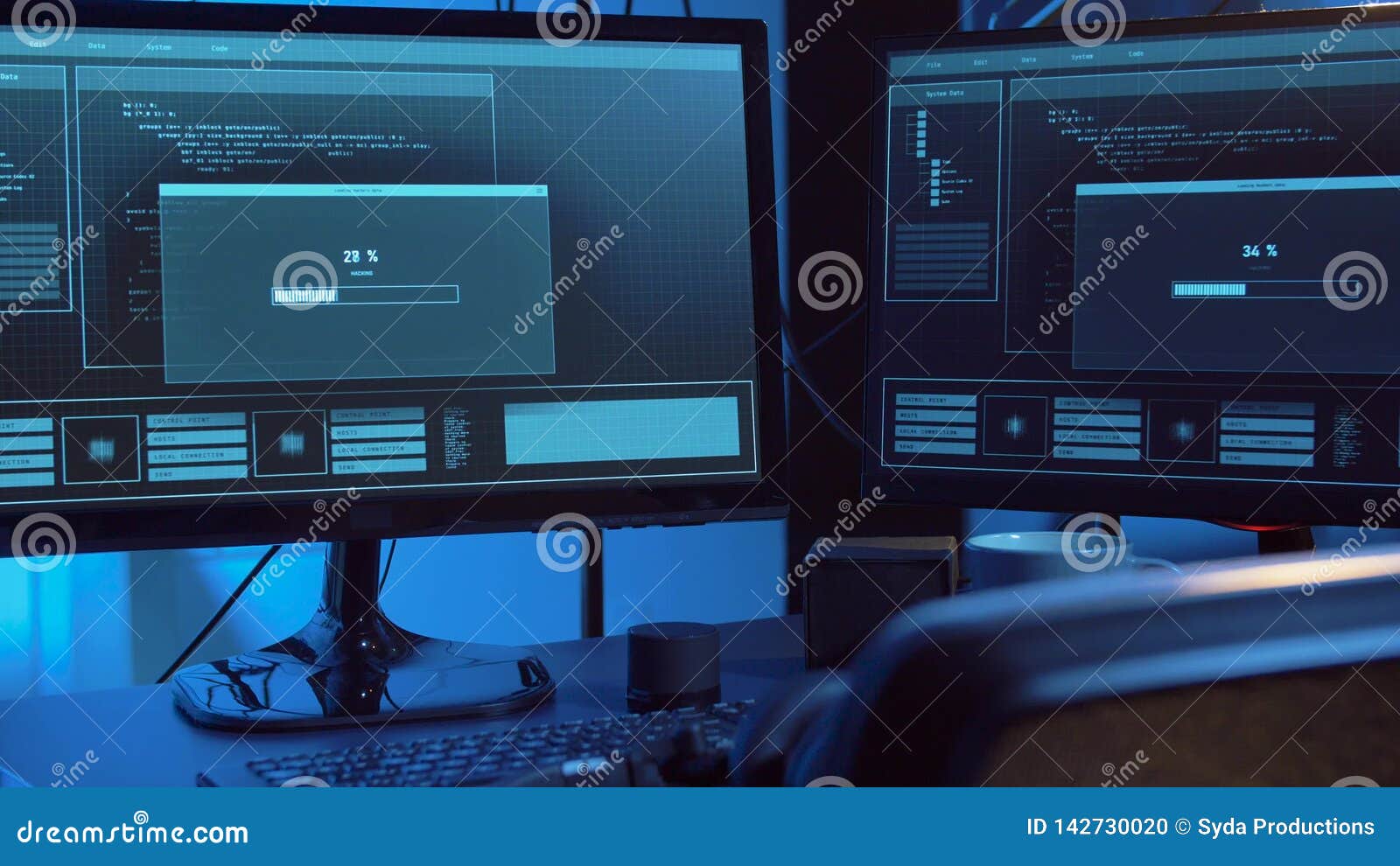 Hacking of Computer System by Virus Cyber Attack Stock Footage - Video ...