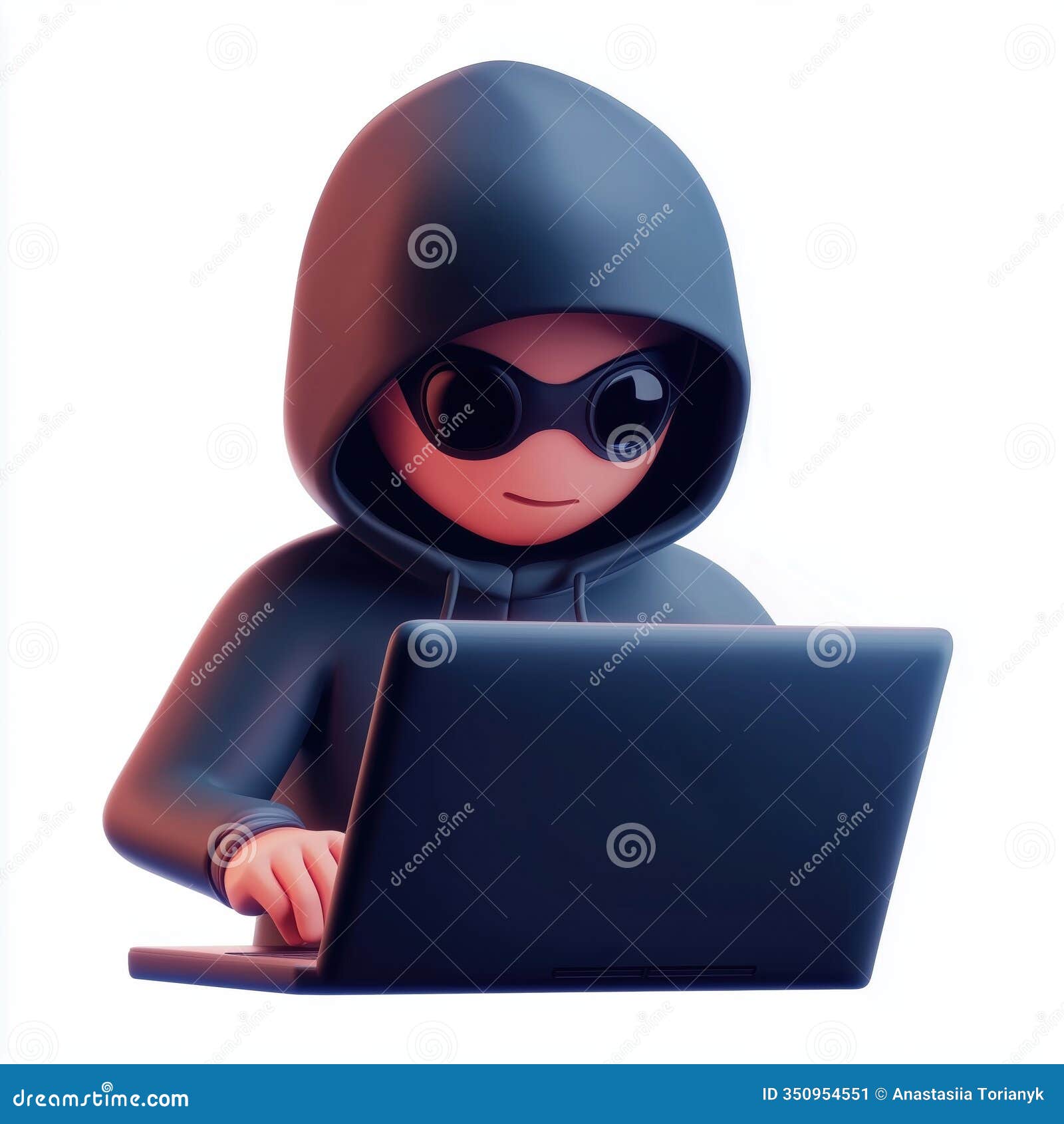 Cybercriminal in 3d stock illustration. Illustration of data - 350954551
