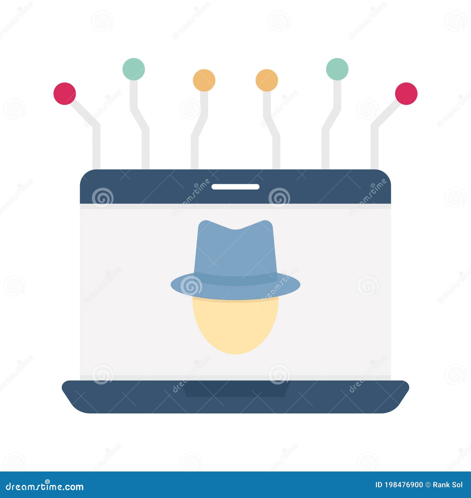 Cybercriminal Flat Vector Icon Which Can Easily Modify or Edit Stock ...