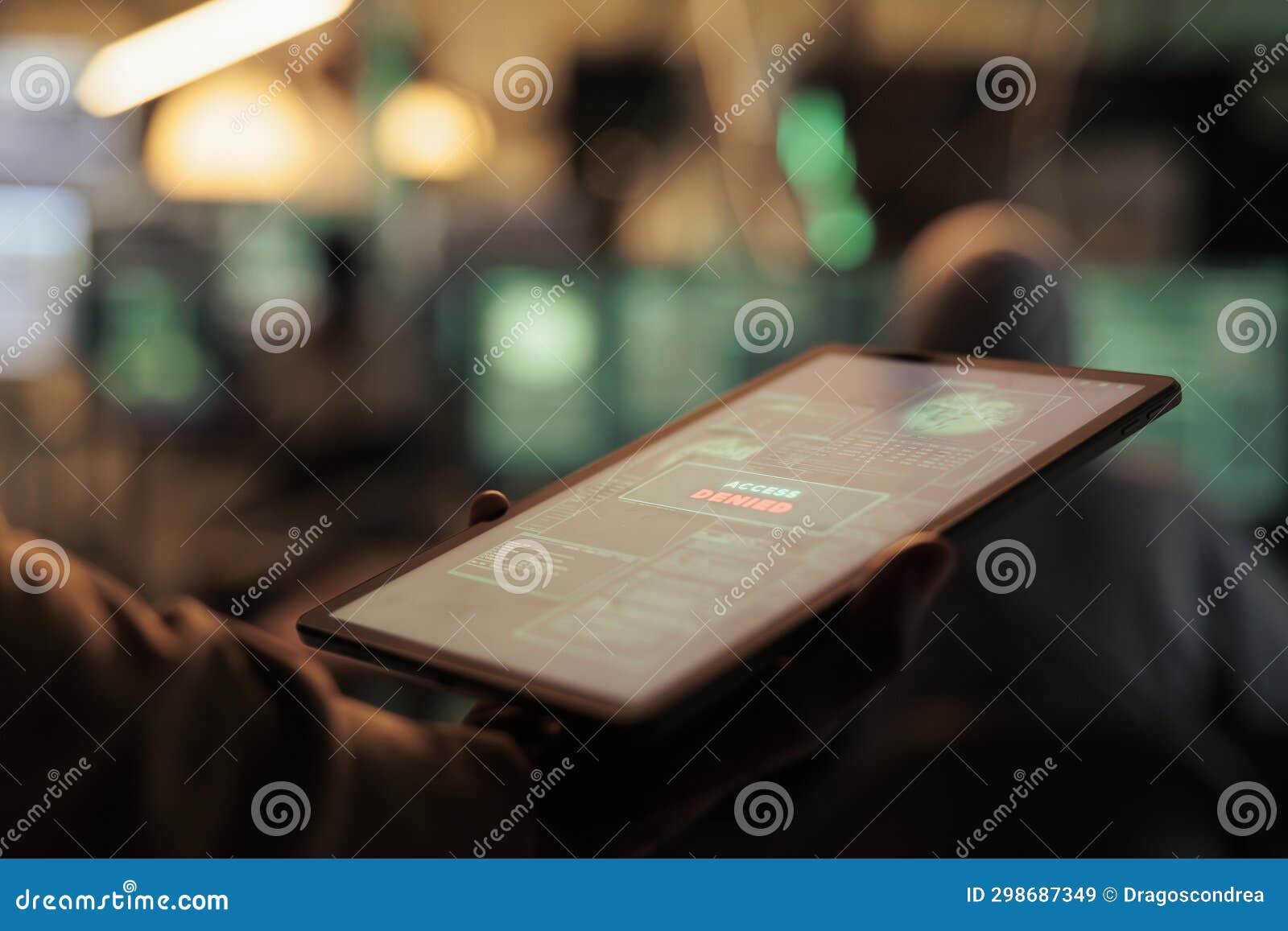 Cybercriminal Looking At Failed Hacking Method On Tablet Stock Image Image Of Hacker Attack