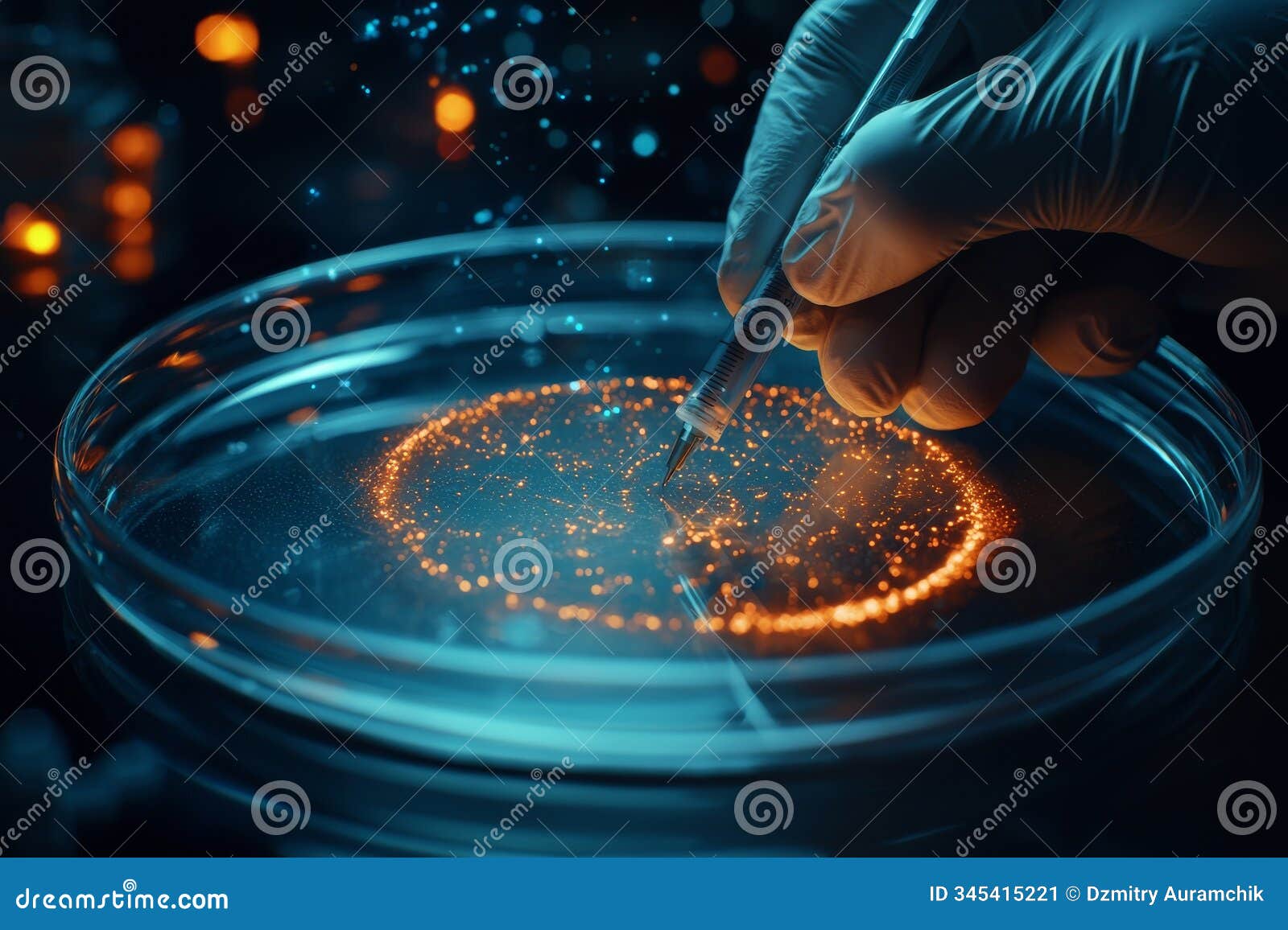 Cyberforensic Lab with Holographic Screens Showing DNA Sequences and ...
