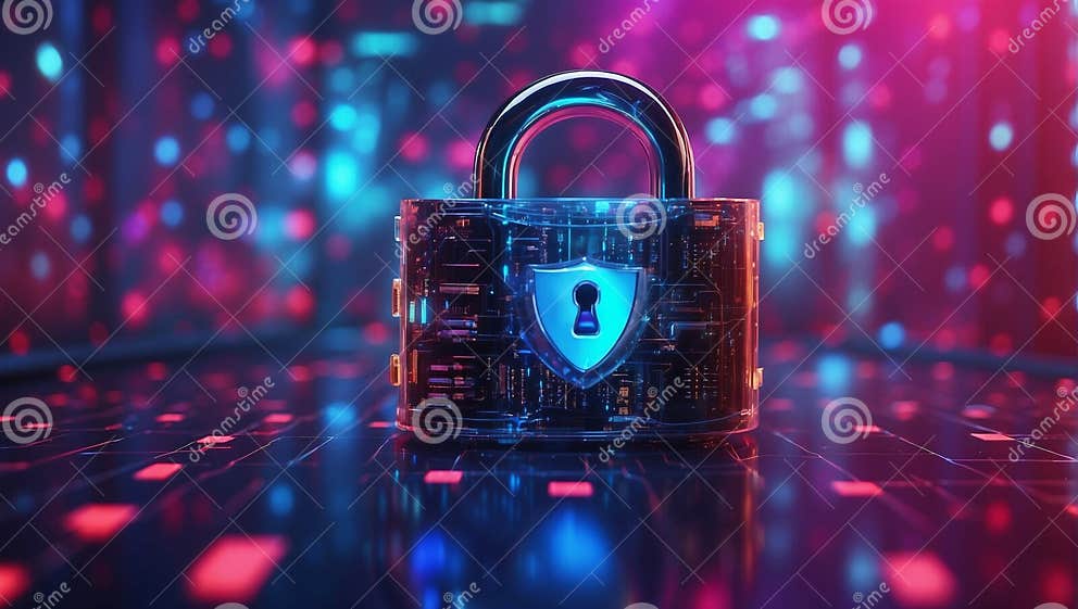 Cyberlock Security Padlock Abstract Cyber Security Data Protection ...