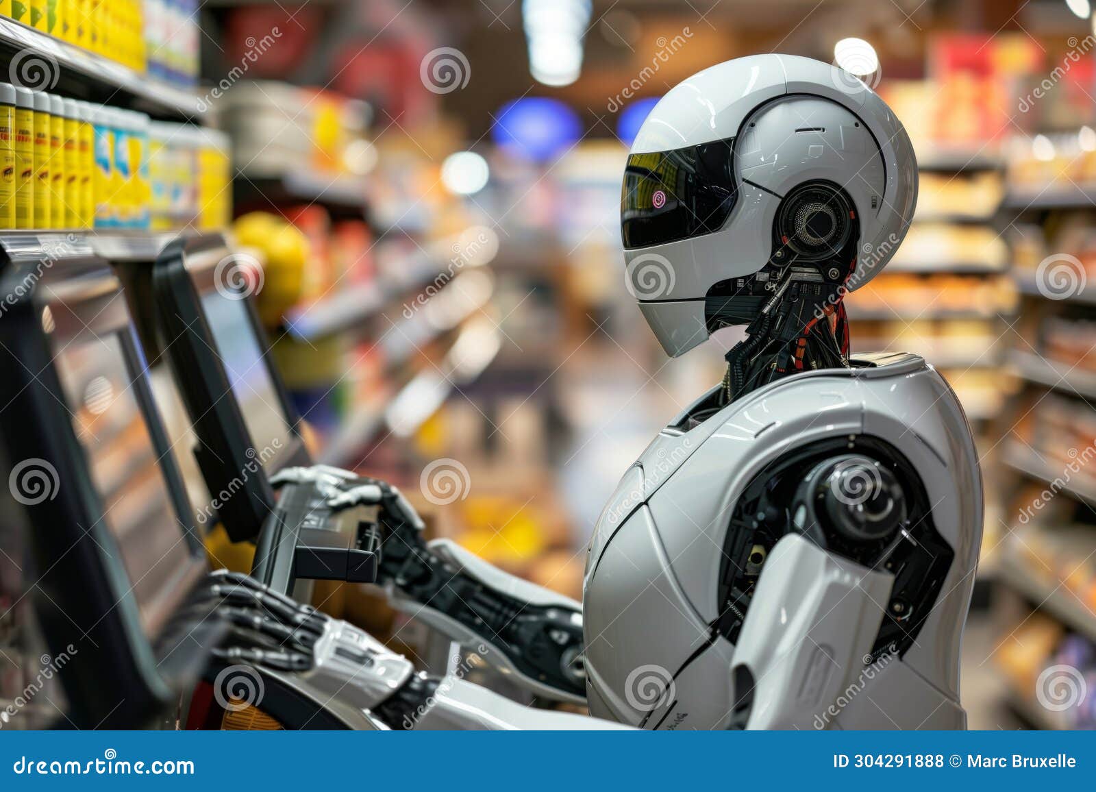 Cybernetic Androids Working In A Supermarket - Artificial Intelligence ... Cybernetic Androids Working In A Supermarket - Artificial Intelligence ...