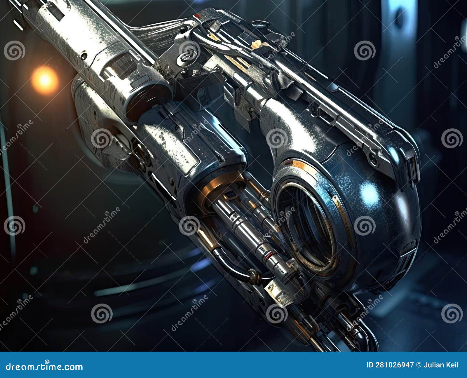 Cyberarm with Grappling Hook Stock Illustration - Illustration of ...