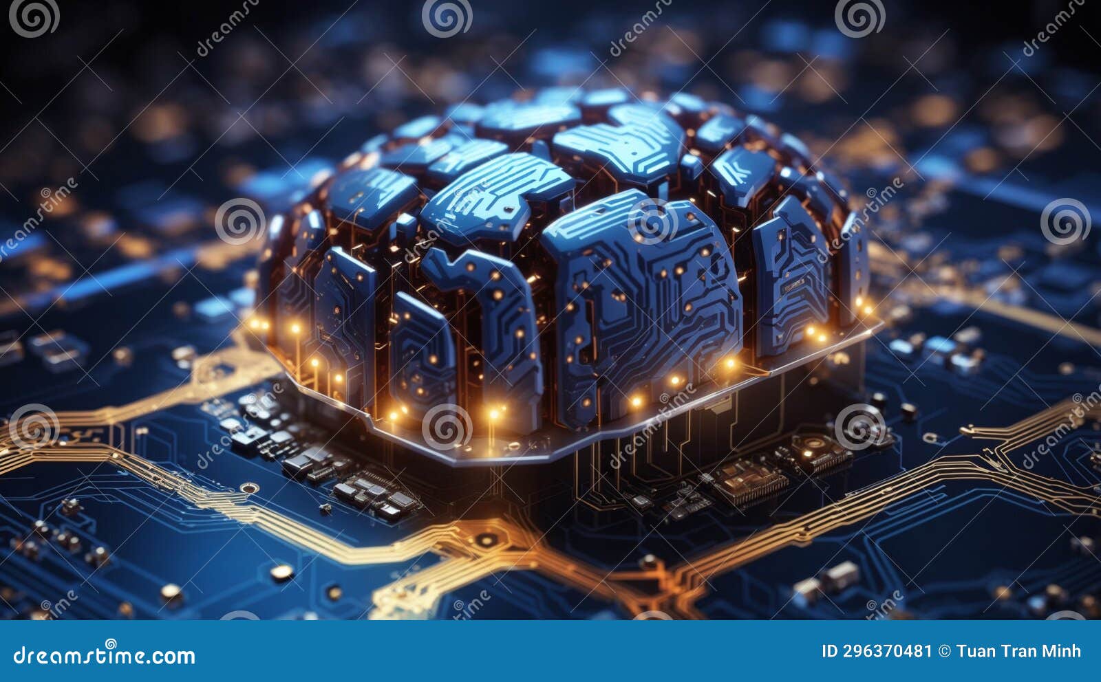 Cybernetic Brain Electronic Human Brain Stock Illustration ...