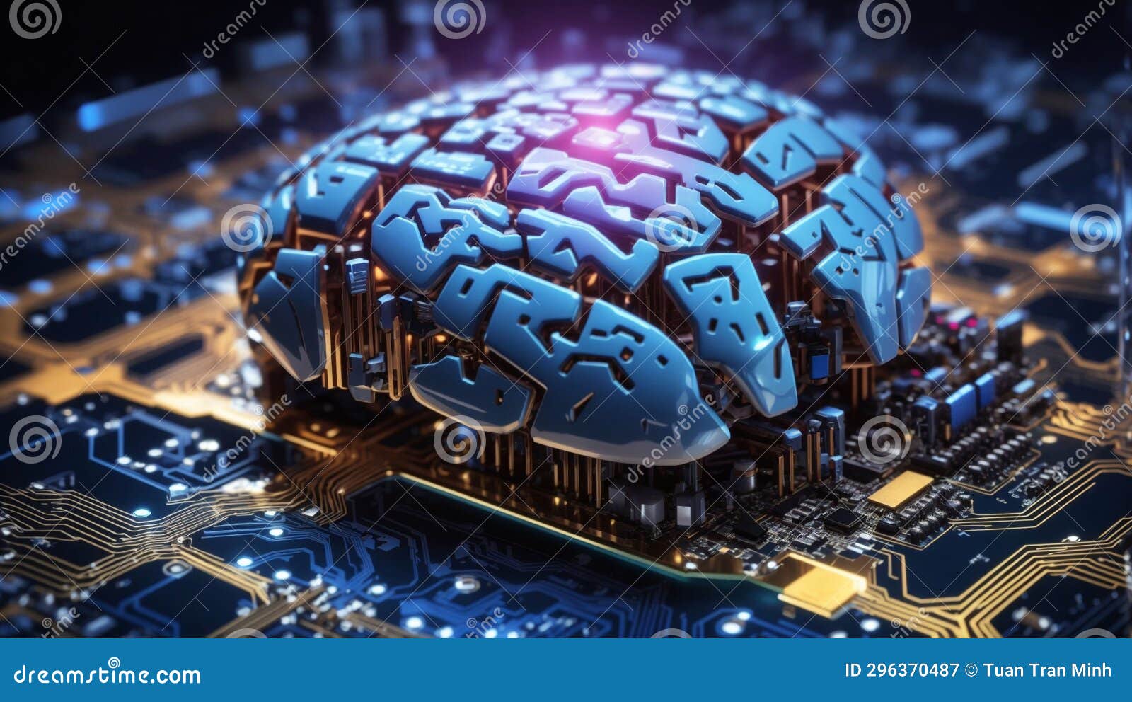 Cybernetic Brain Electronic Human Brain Stock Illustration ...