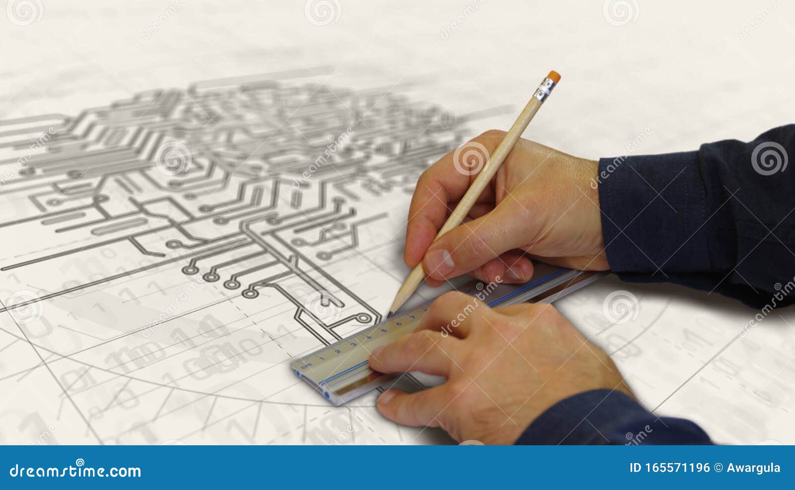 Cybernetic Brain Futuristic Sketch Royalty-Free Cartoon | CartoonDealer ...