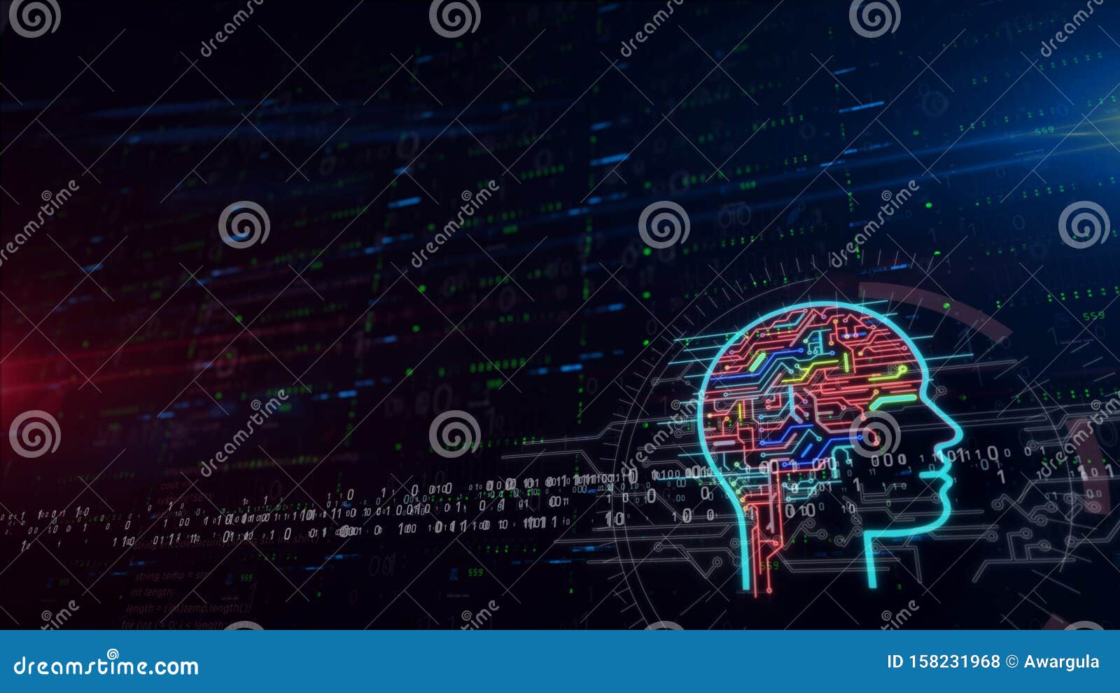 Cybernetic Brain Lower Thirds Background Stock Illustration ...