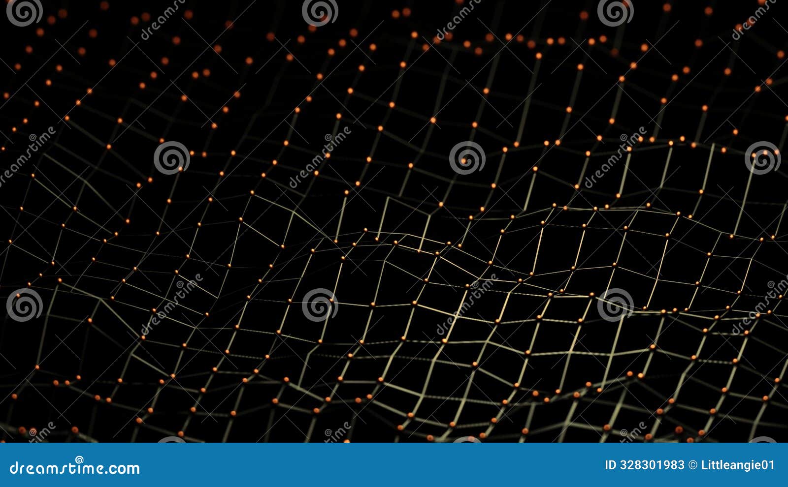 Cybernetic Connected Plexus Stucture Landscape Stock Illustration ...