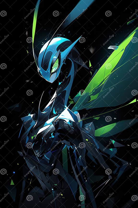 Cybernetic Creature in Digital Space. Created by Generative Artificial ...