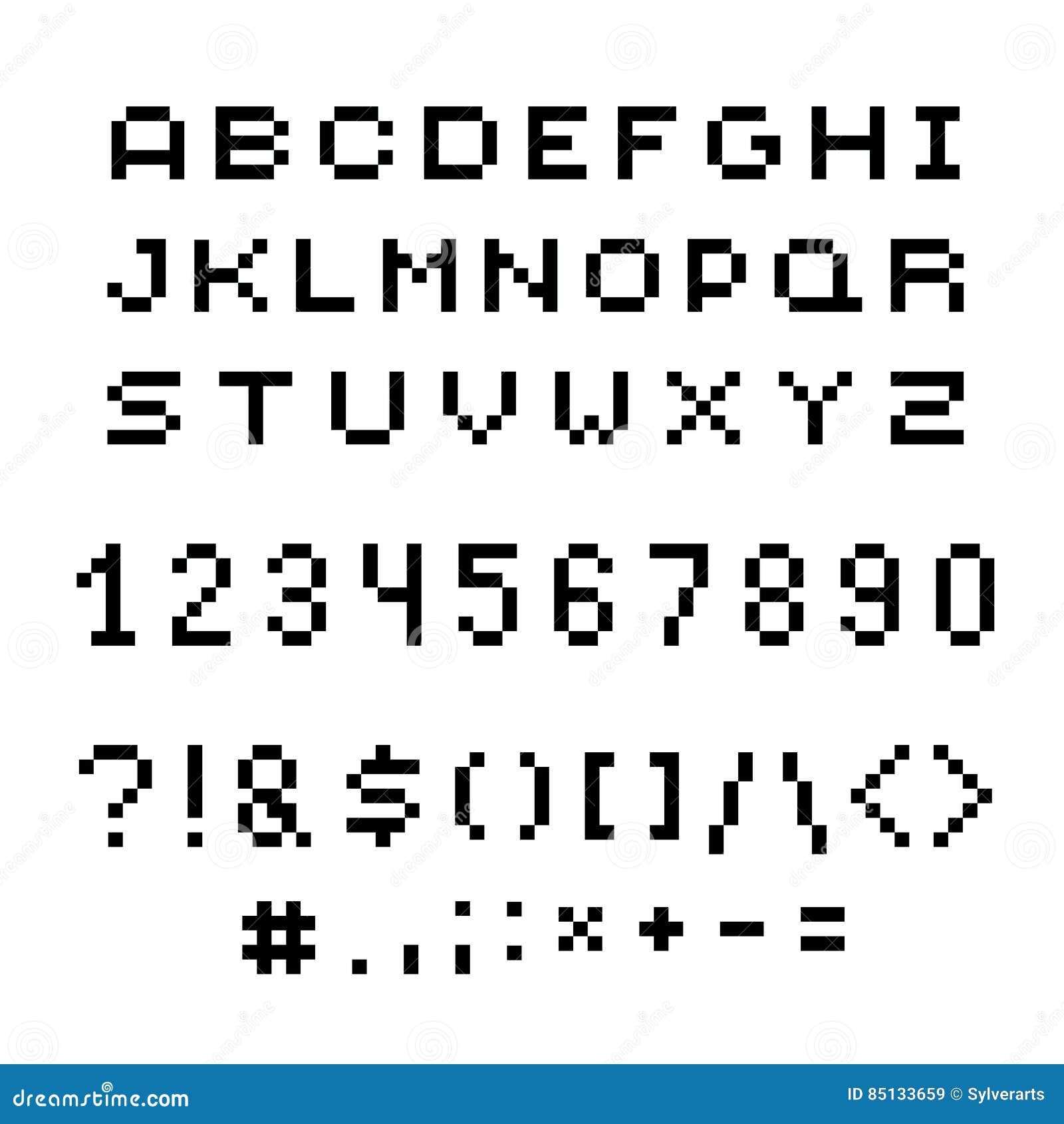 Cybernetic 3d Numbers, Pixel Art Vector Numeration. Pixel Design ...