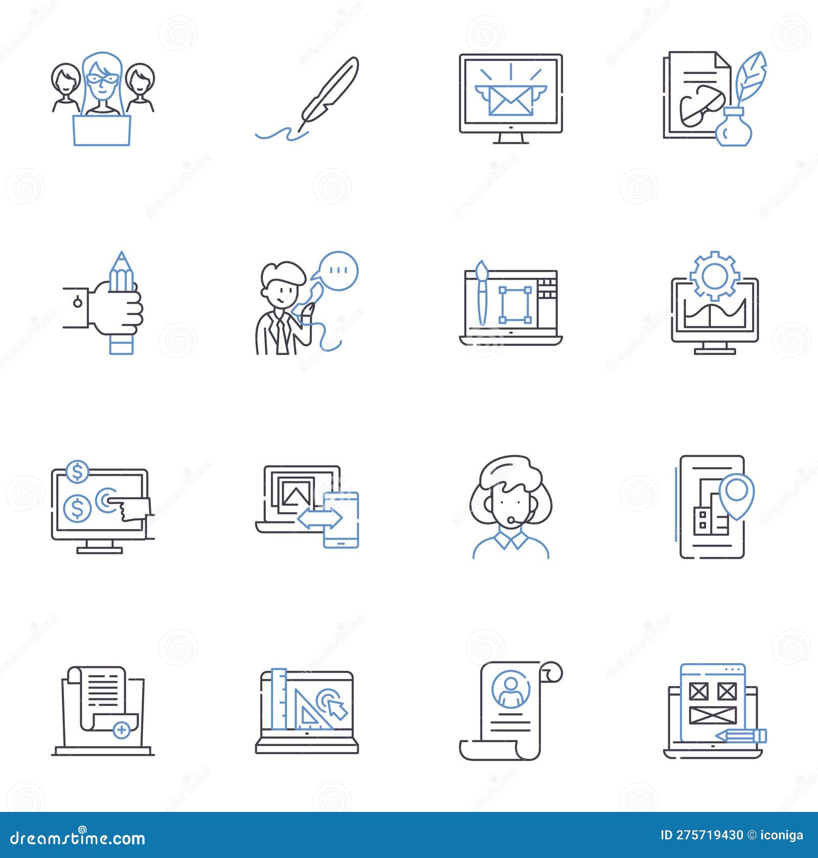 Cybernetic Establishment Line Icons Collection. Automation, Robotics ...