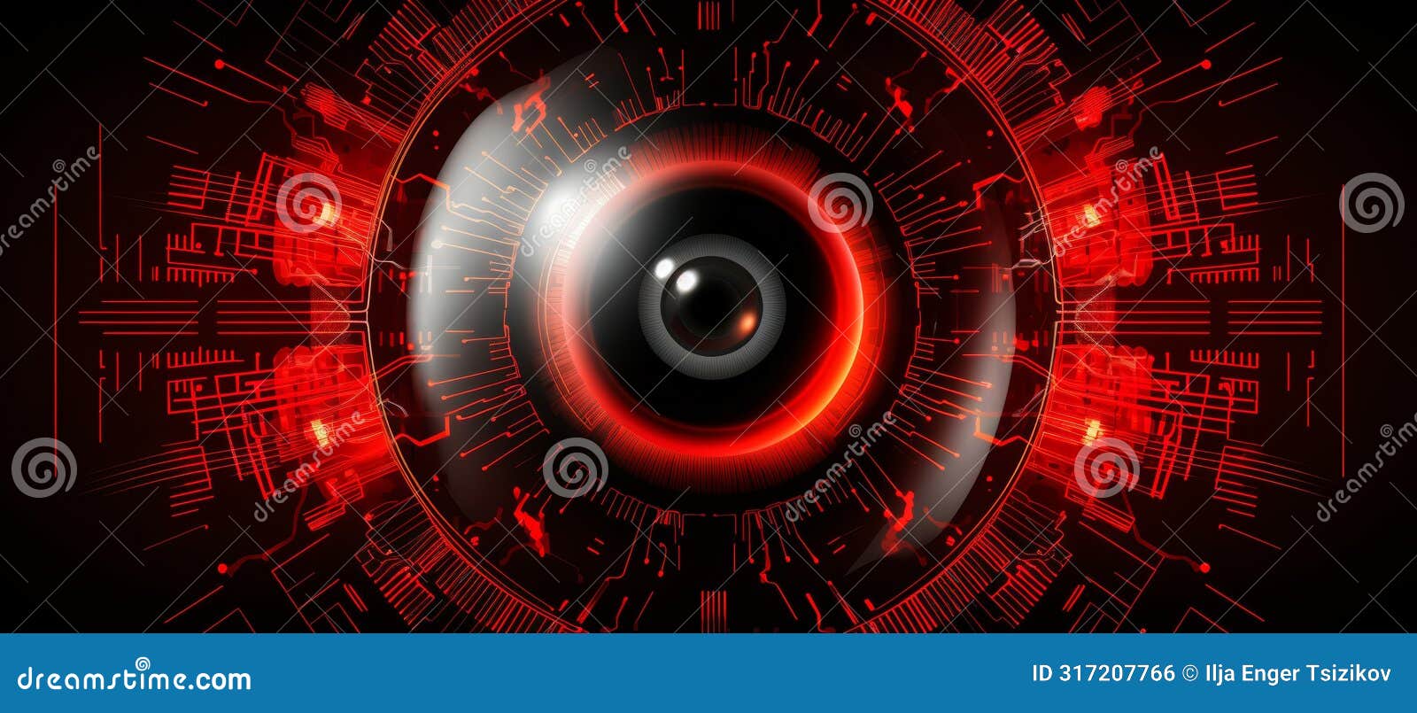 Cybernetic Eye in Futuristic Digital Environment Hacker or Ai Robot ...