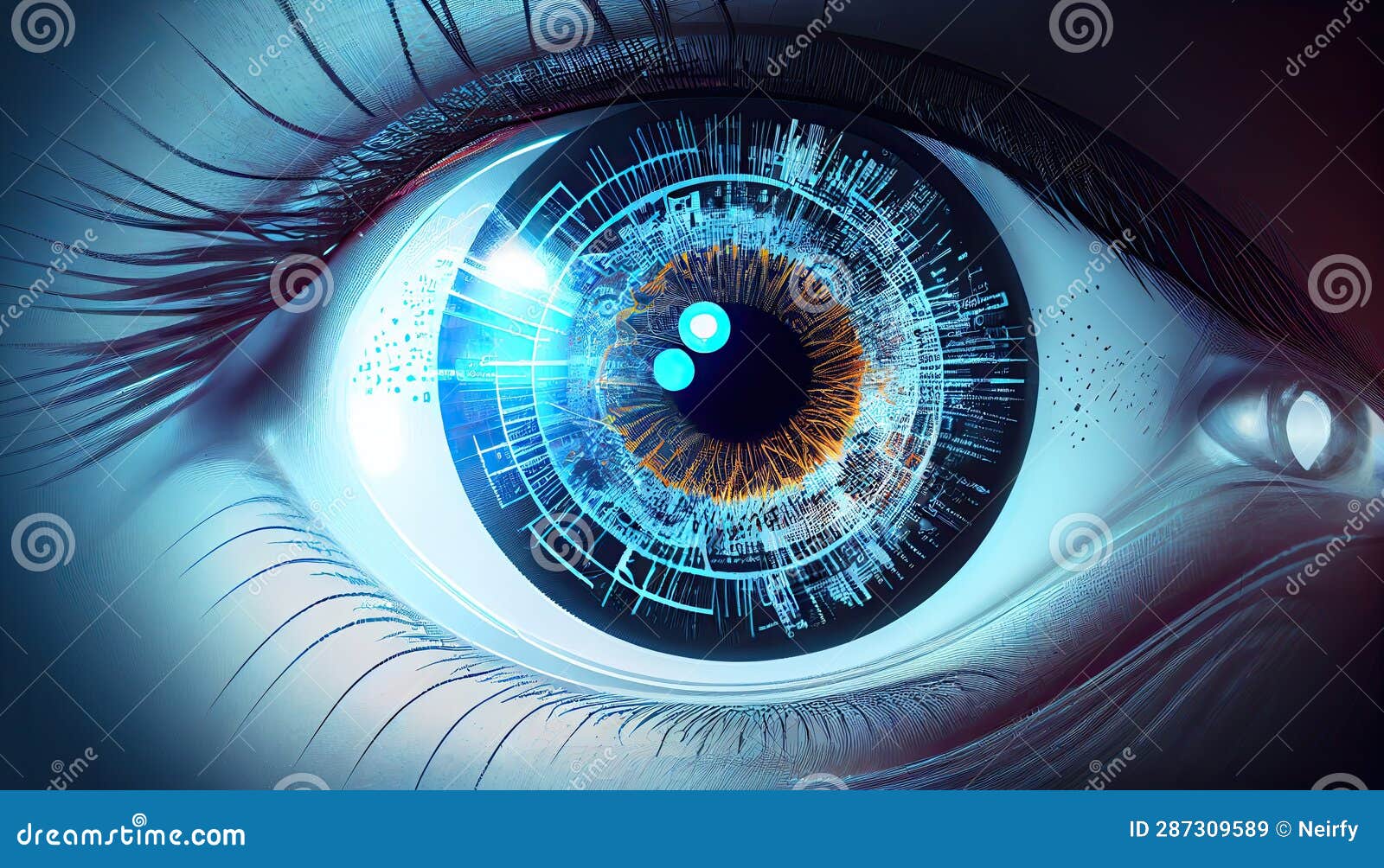 Cybernetic Eye, Wearable Technology Concept Stock Illustration ...