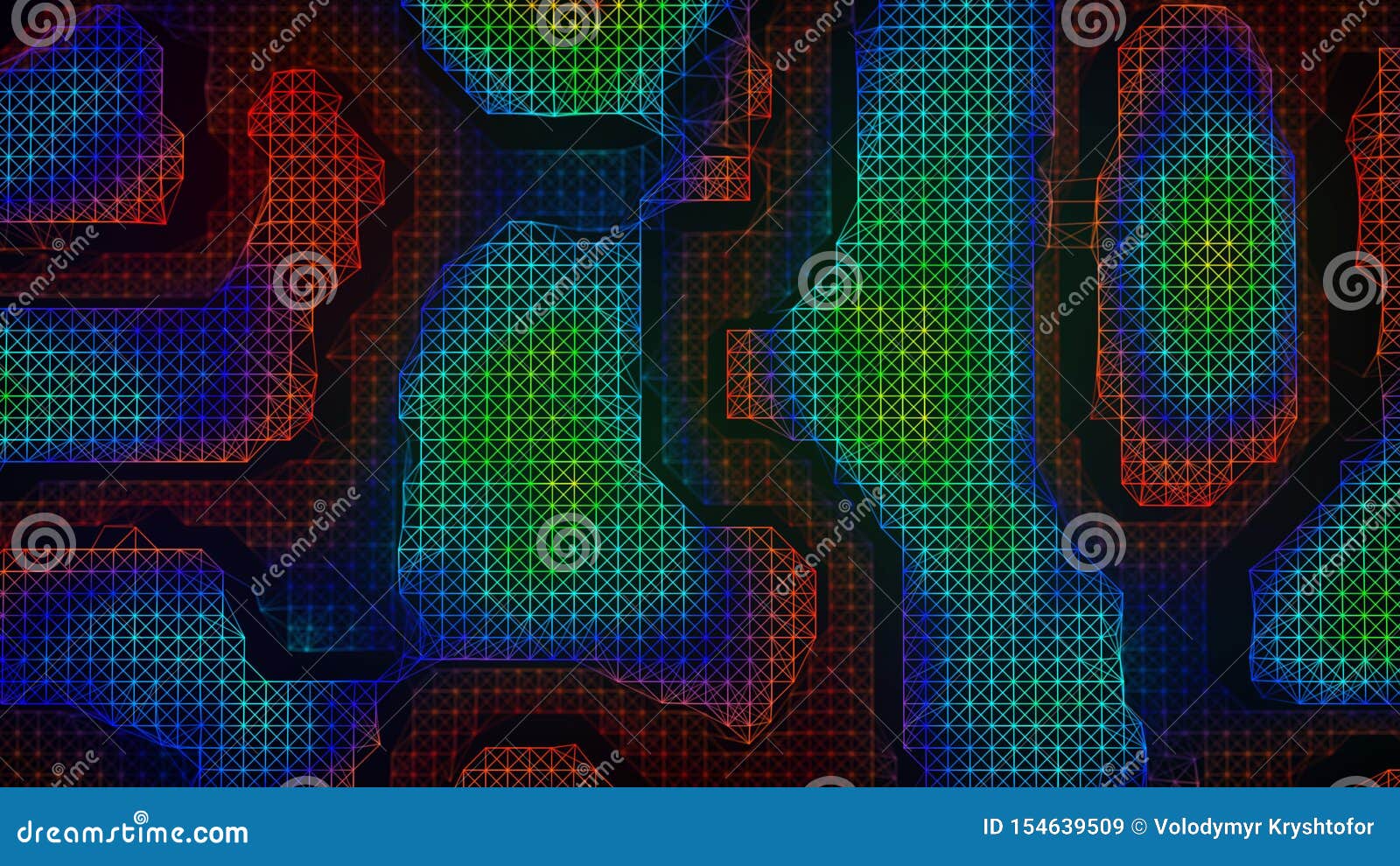 Cybernetic Futuristic Background. Big Data Visualization. Technological ...