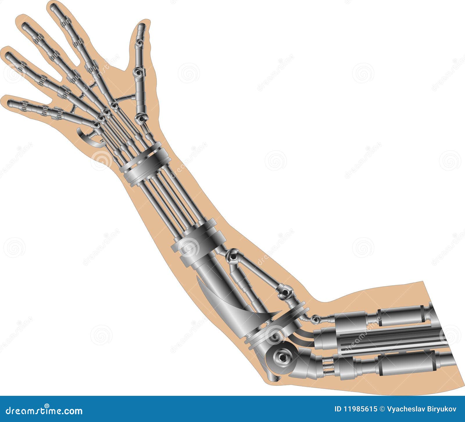 Cybernetic hand stock vector. Illustration of body, vector - 11985615
