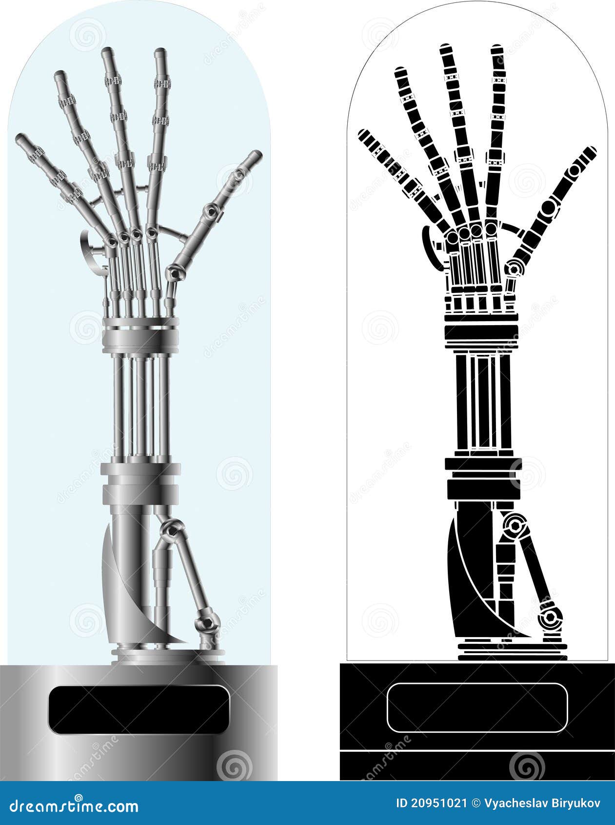 Cybernetic Hand with Stencil Stock Vector - Illustration of human ...