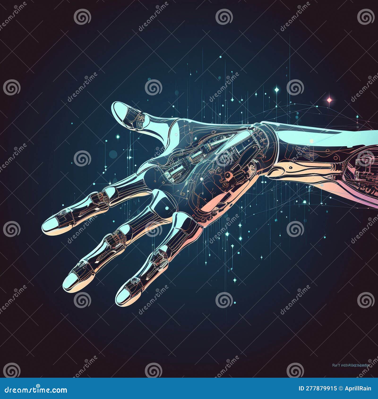 Cybernetic hands stock illustration. Illustration of hands - 277879915