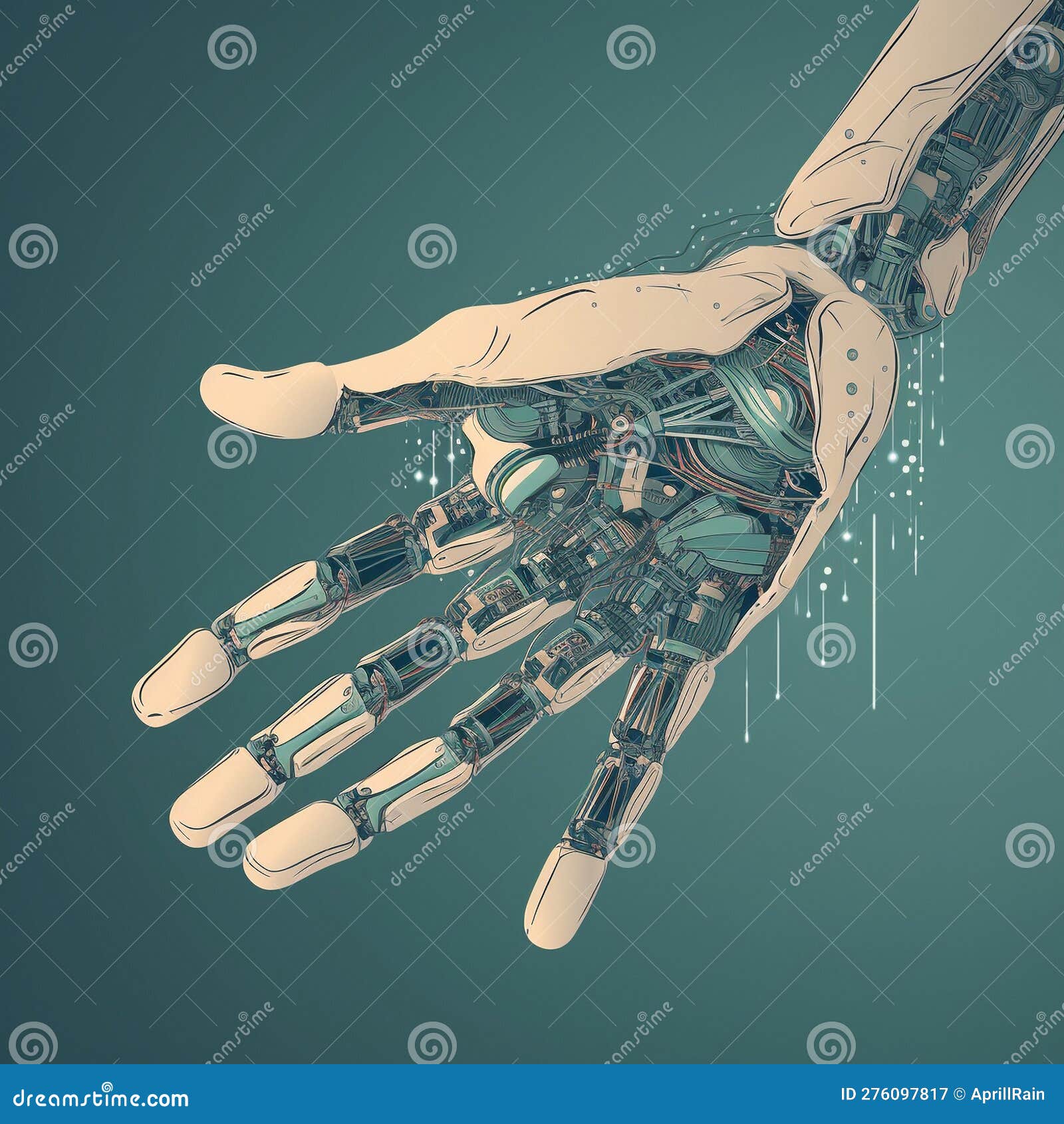 Cybernetic hands stock illustration. Illustration of airport - 276097817
