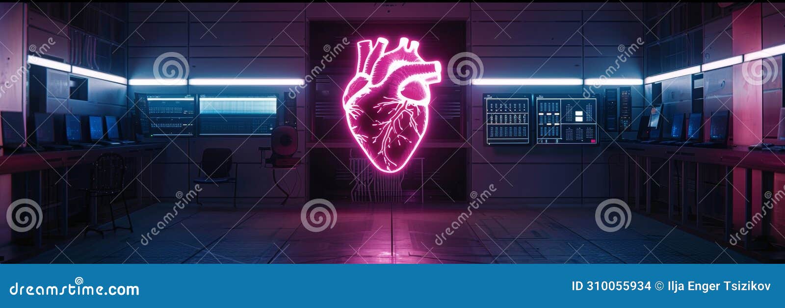 Cybernetic Human Heart Pulsating with Vibrant Technology in a Digital ...